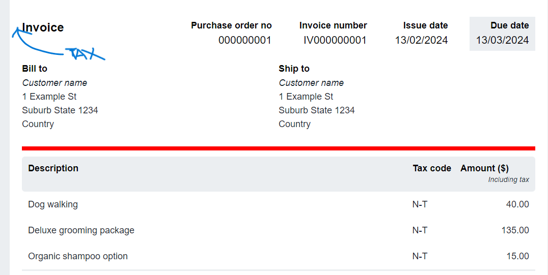 How to add "Tax Invoice" to header of Invoice document | MYOB Community